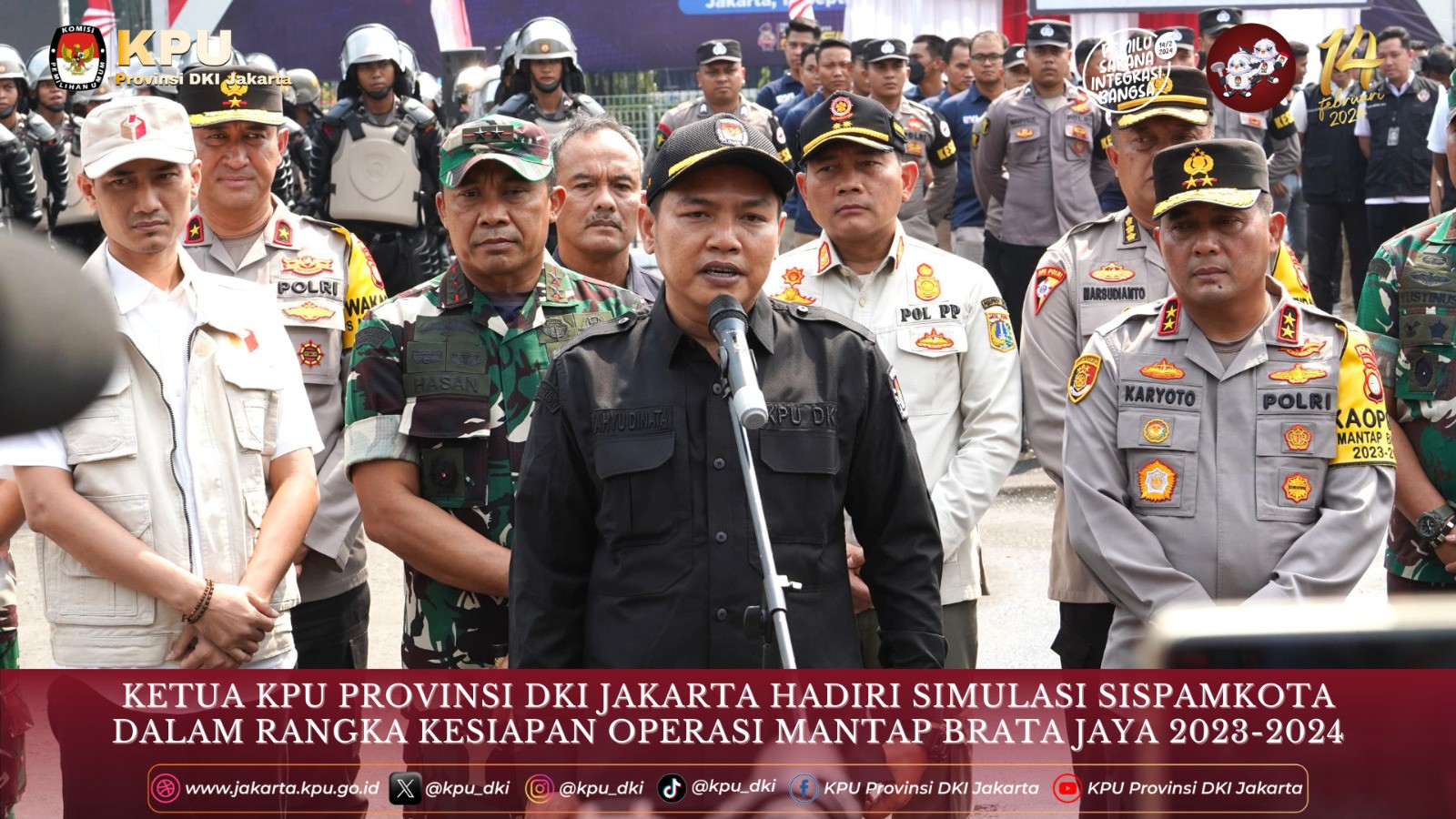 KPU JAKARTA - Ketua KPU DKI Menghadiri Simulasi Pengamanan Pemilihan Umum 2024