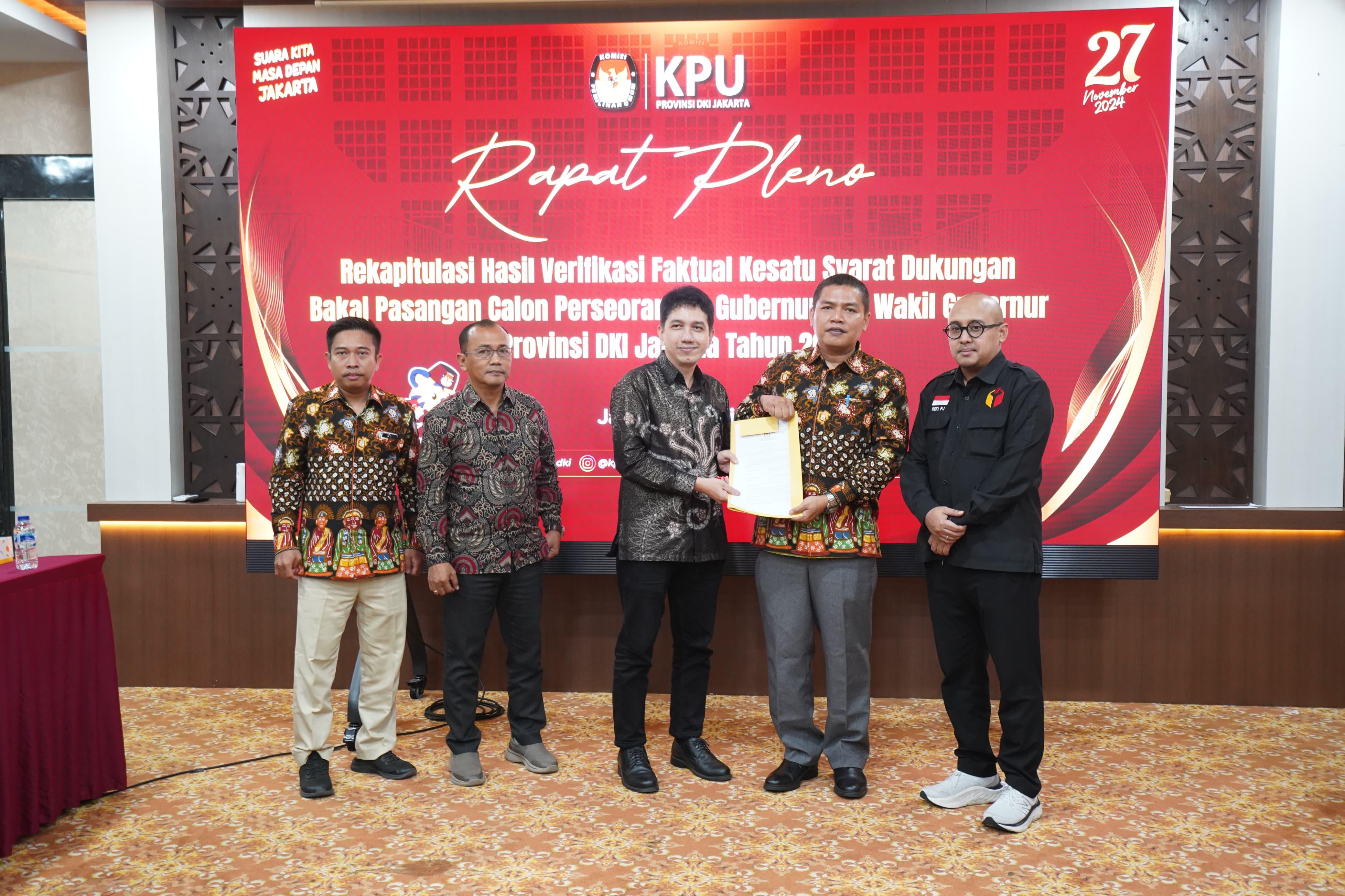 KPU JAKARTA - KPU DKI Jakarta Gelar Rapat Pleno Hasil Verifikasi ...